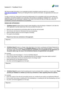 Fillable Online Seabank 3 Feedback Form - SSE plc Fax Email Print - pdfFiller