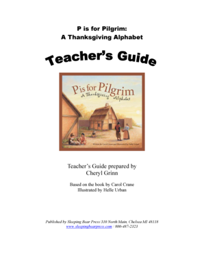 Fillable Online P is for Pilgrim A Teachers Guide - Bound to Stay Bound ...