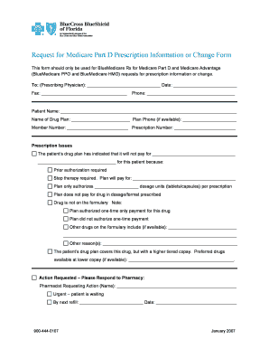 Fillable Online Request for Prescription Information or Change Form Fax ...