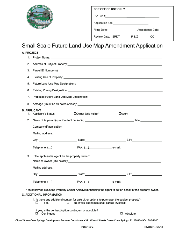 Fillable Online Small Scale Comp Plan Amendment Application Fax Email Print - pdfFiller