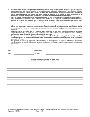 Fillable Online Proprietary Information And Inventions Agreement ...