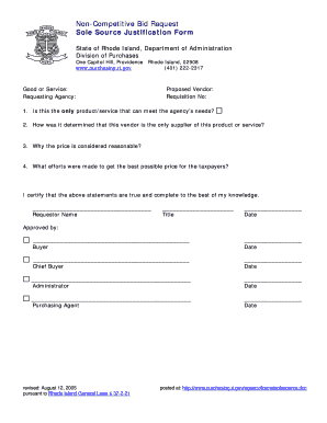 Fillable Online ccri SOLE SOURCE REQUEST - ccri Fax Email Print - pdfFiller