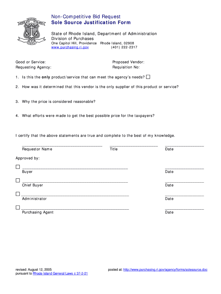 Fillable Online ccri SOLE SOURCE REQUEST - ccri Fax Email Print - pdfFiller