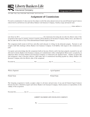 Fillable Online Assignment of Commissions - mrannuitycom Fax Email ...