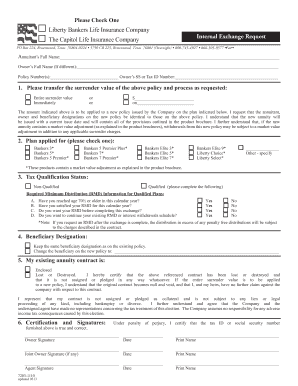 Fillable Online Liberty Bankers Life Insurance Company 1 The Capitol ...