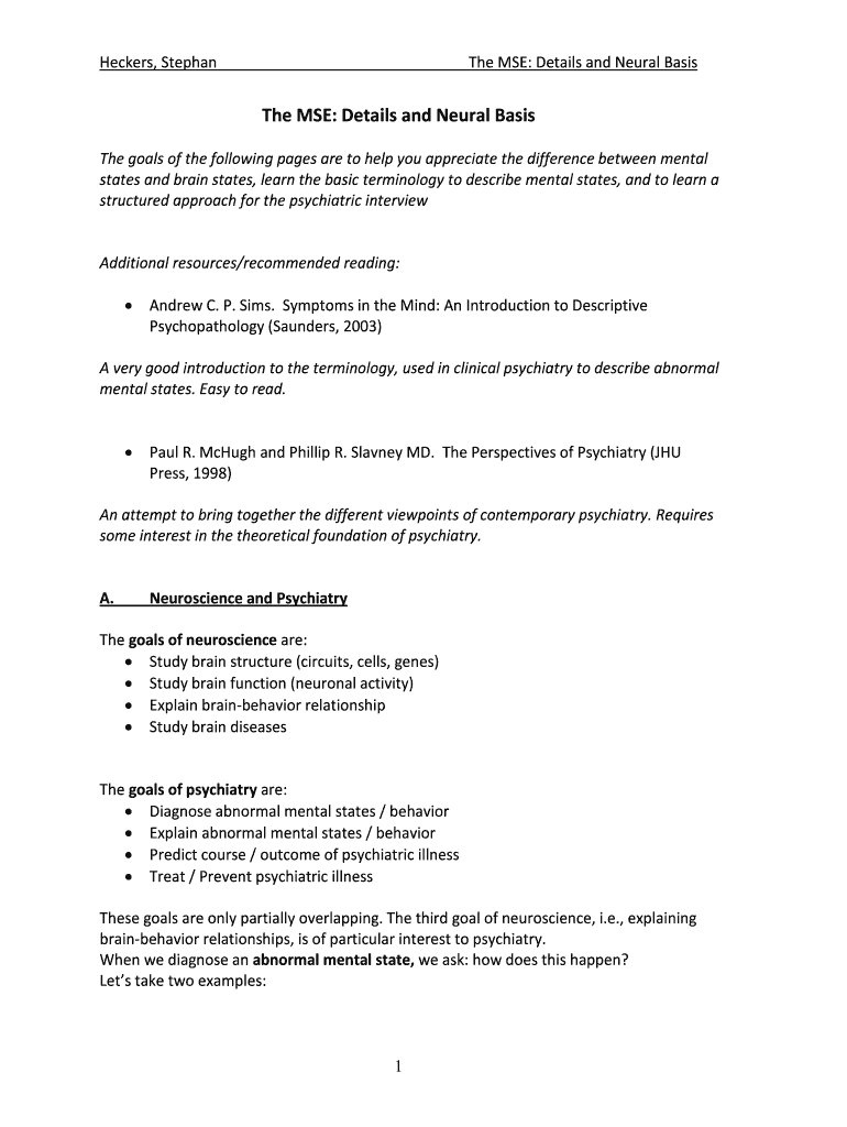 Fillable Online The MSE: Details and Neural Basis Fax Email Print ...