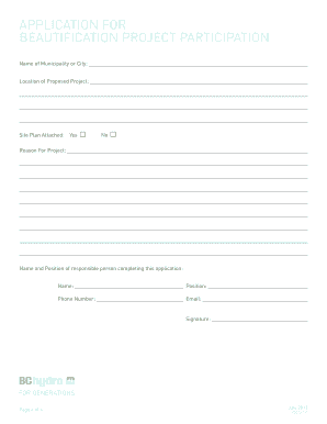 Fillable Online BEAUTIFICATION PROJECTS INFORMATION - BC Hydro Fax ...