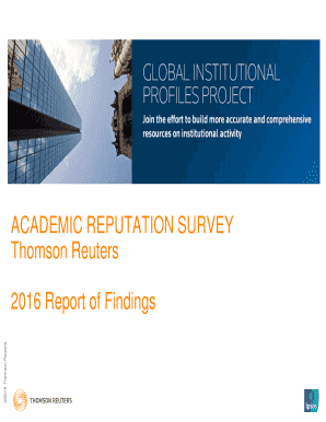 Fillable Online ACADEMIC REPUTATION SURVEY Fax Email Print - pdfFiller