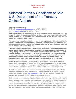 Fillable Online Online Auction Terms Fax Email Print - pdfFiller