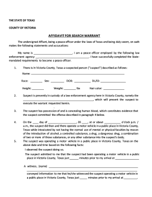 Fillable Online AFFIDAVIT FOR SEARCH WARRANT - yourhonorcom Fax Email ...