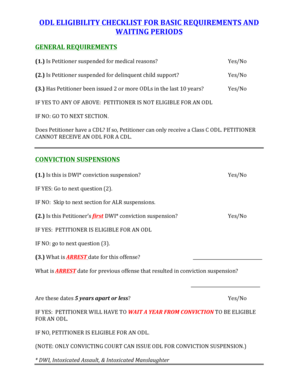 Fillable Online ODL ELIGIBILITY CHECKLIST - colordocx Fax Email Print ...