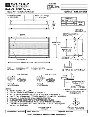 Fillable Online KRUEGER JOB NAME ENGINEER Excellence in Air Distribution Fax Email Print - pdfFiller