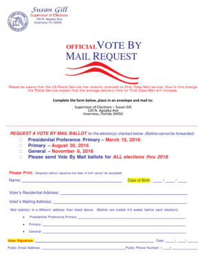 Fillable Online Absentee Ballot Request Form with signature - Citrus ...