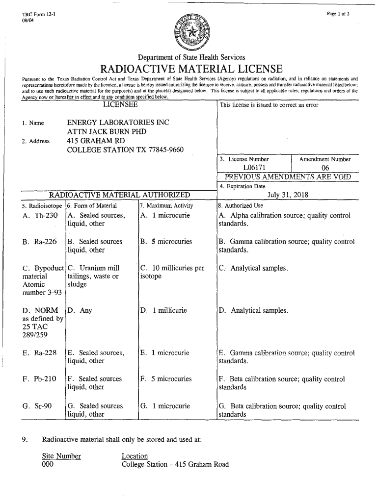 Fillable Online TRC Form Fax Email Print - pdfFiller
