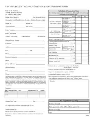 Fillable Online Schedule of Inspection Fees - CivicPlus Fax Email Print ...