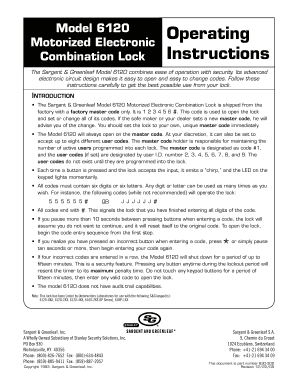 Fillable Online Model 6120 Operating Motorized Electronic Combination ...