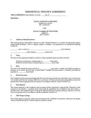 Fillable Online RESIDENTIAL TENANCY AGREEMENT - MegaDoxcom Fax Email ...