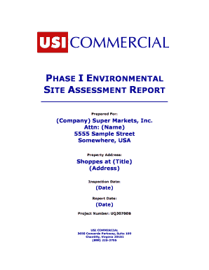 Fillable Online USI Commercial Sample - Phase I Environmental Site ...