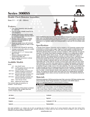 Fillable Online Series 3000SS - Welcome Watts Water Technologies Fax ...