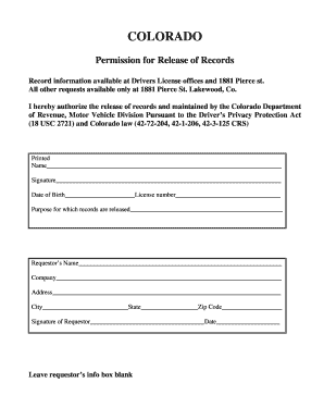 Fillable Online Colorado authorizationdoc Fax Email Print - pdfFiller