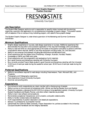 Fillable Online Student Graphic Designer Application Fax Email Print ...