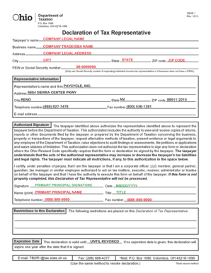 Fillable Online Declaration of Tax Representative - Intuit Fax Email ...
