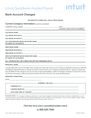 Fillable Online Bank Account Changes INCOMPLETE FORMS WILL DELAY ...