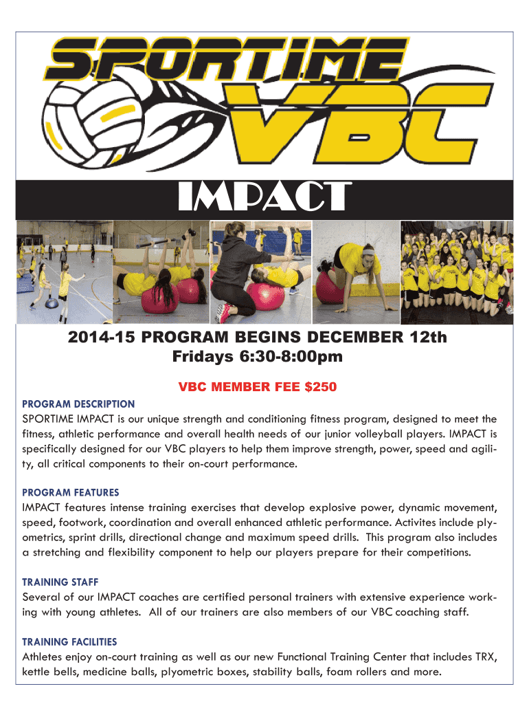 Fillable Online VBC IMPACT FLYER - 14 ...