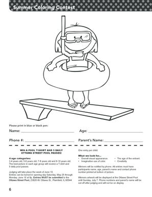 Fillable Online Summer Coloring Contest - plainfieldparkdistrictcom Fax ...