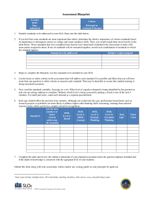 Fillable Online Assessment Blueprint - ctacusacom Fax Email Print ...