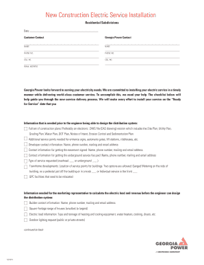 Fillable Online New Construction Electric Service Installation Fax ...