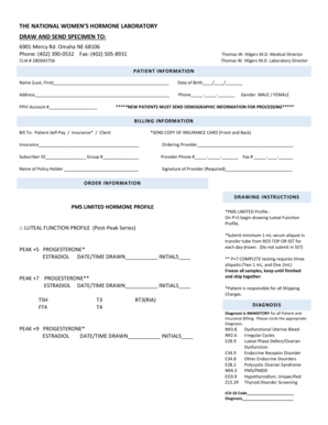 Fillable Online THE NATIONAL WOMENS HORMONE LABORATORY Fax Email Print ...