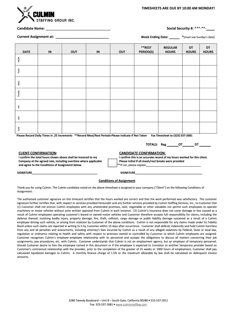 Fillable Online CLIENT CONFIRMATION CANDIDATE CONFIRMATION Fax Email ...