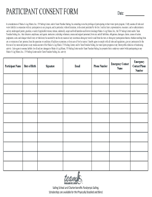 Fillable Online PARTICIPANT CONSENT FORM - DriveCMS Fax Email Print ...