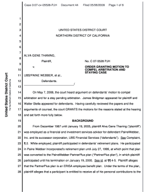 Fillable Online ORDER GRANTING MOTION TO COMPEL ARBITRATION AND STAYING ...