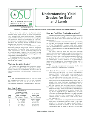 Fillable Online Understanding Yield Grades for Beef and Lamb - The ...