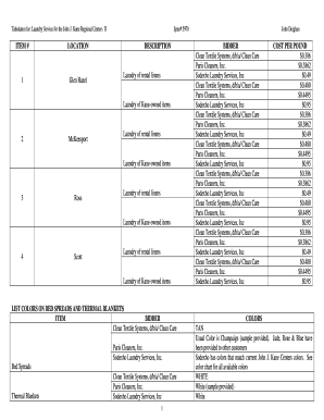 Fillable Online Laundry of rental linens Sodexho Laundry Services Inc 0 ...