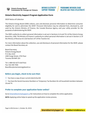 Fillable Online Electricity Support Program Application Form Fax Email ...