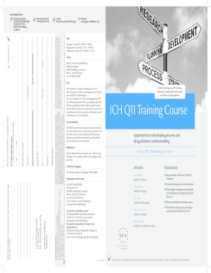 Fillable Online ICH Q11 Training Course - gmp-compliancecom Fax Email ...