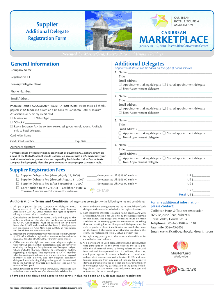 Fillable Online Additional Delegate Registration Form Fax Email Print - pdfFiller