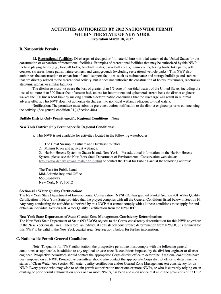 Nationwide Permits Chronology and Related Materials - EPA: Fill out ...