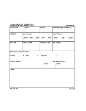 Fillable Online SECURITY CONTAINER RECORDS FORM - Naval Forms Online Fax Email Print - pdfFiller