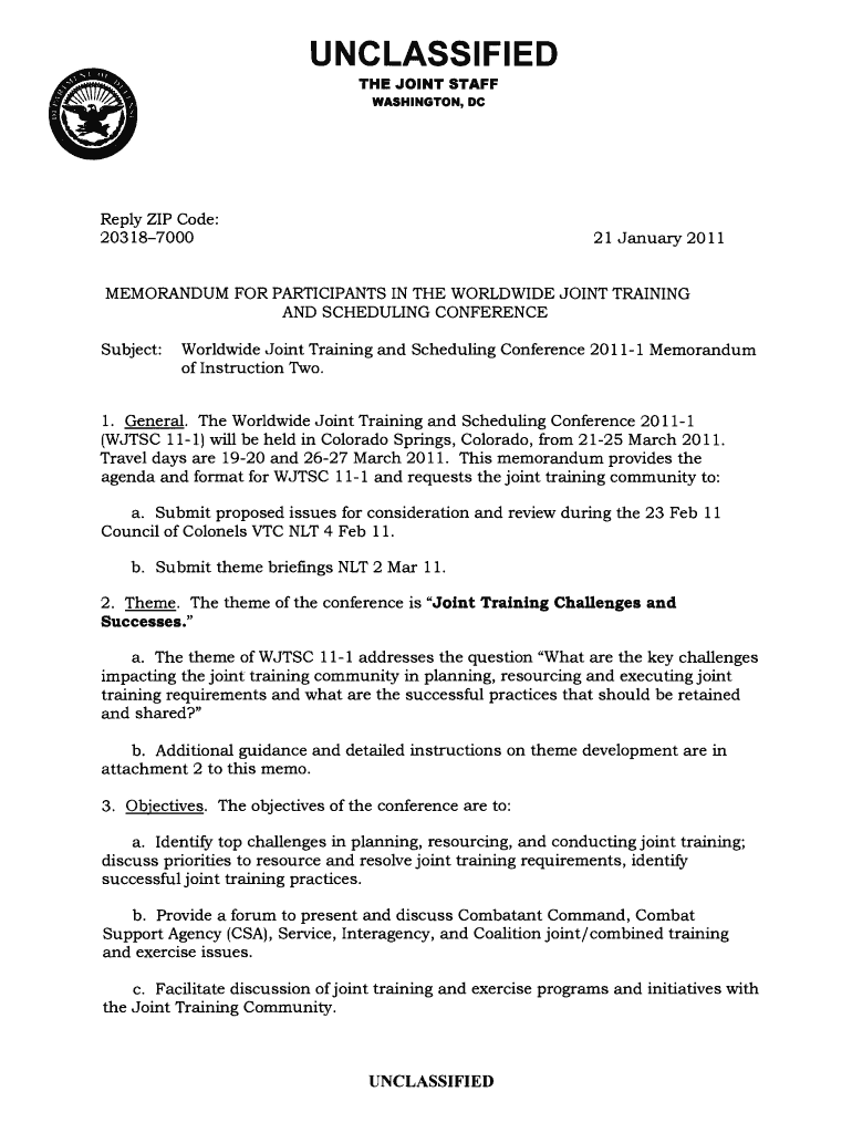 Fillable Online Worldwide Joint Training and Scheduling Conference 2011 ...