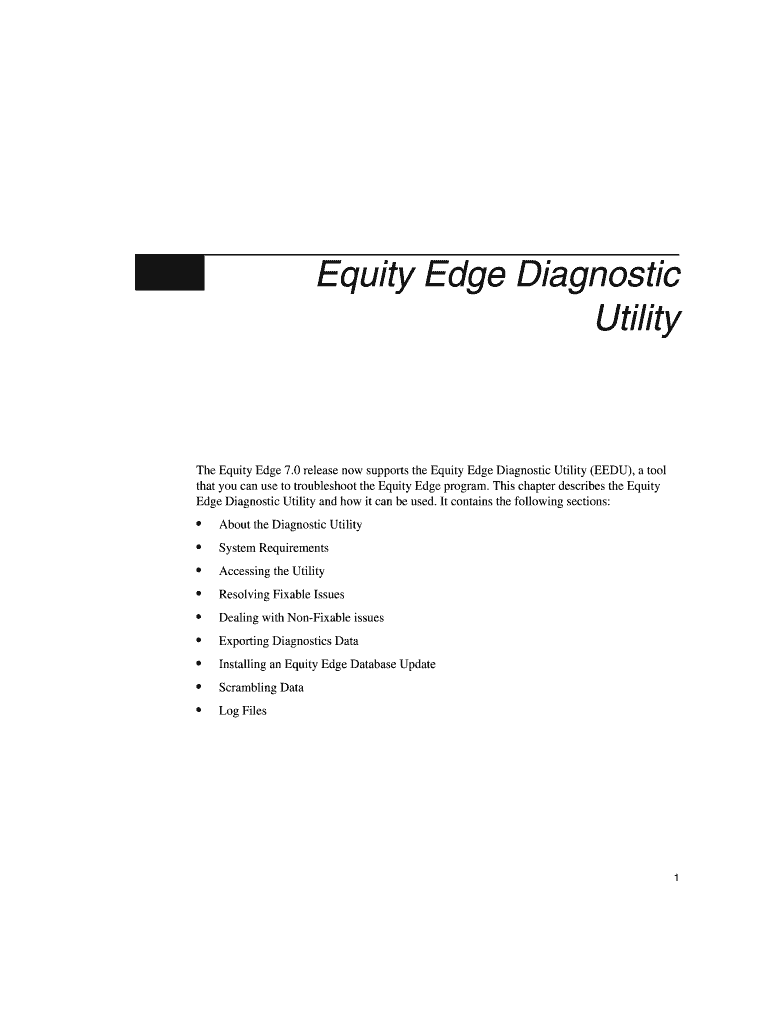 Fillable Online Equity Edge Diagnostic Utility (EEDU) Fax Email Print ...