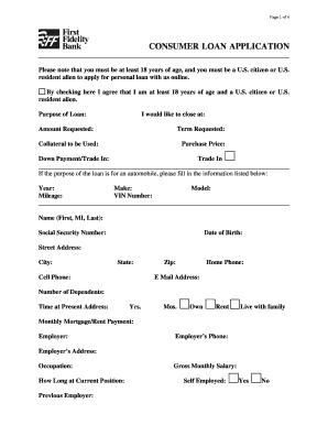 Fillable Online Apply Now For a Home Equity Loan - First Fidelity Bank Fax Email Print - pdfFiller