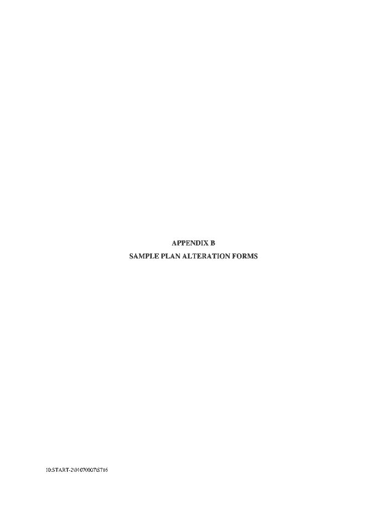 APPENDIX B SAMPLE PLAN ALTERATION FORMS - yosemite epa: Fill out & sign ...