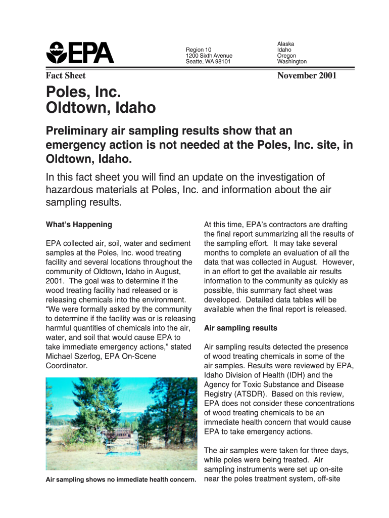 EPA Poles Inc Fact Sheet 2001-2022 - Fill and Sign Printable Template ...