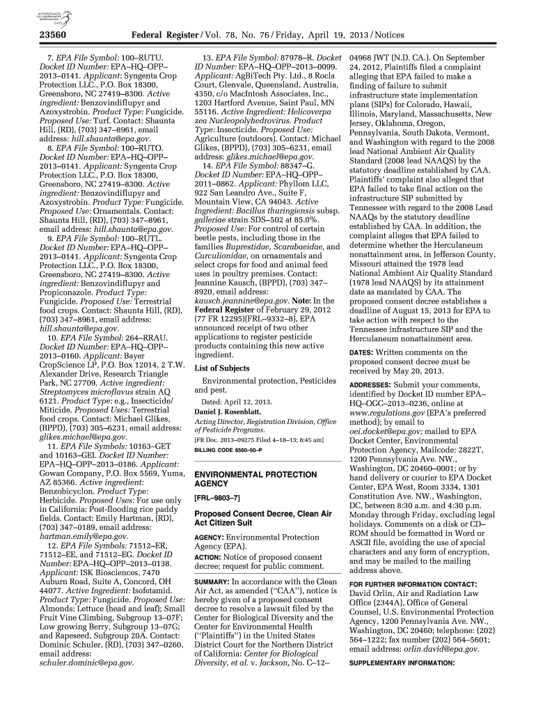 Fillable Online gpo EPA File Symbol 100RUTU Fax Email Print - pdfFiller