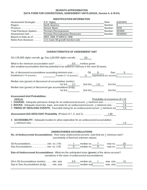 Fillable Online pubs usgs DATA FORM FOR CONVENTIONAL ASSESSMENT UNITS ...