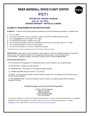 Fillable Online nasa Application form - Nasa - nasa Fax Email Print ...